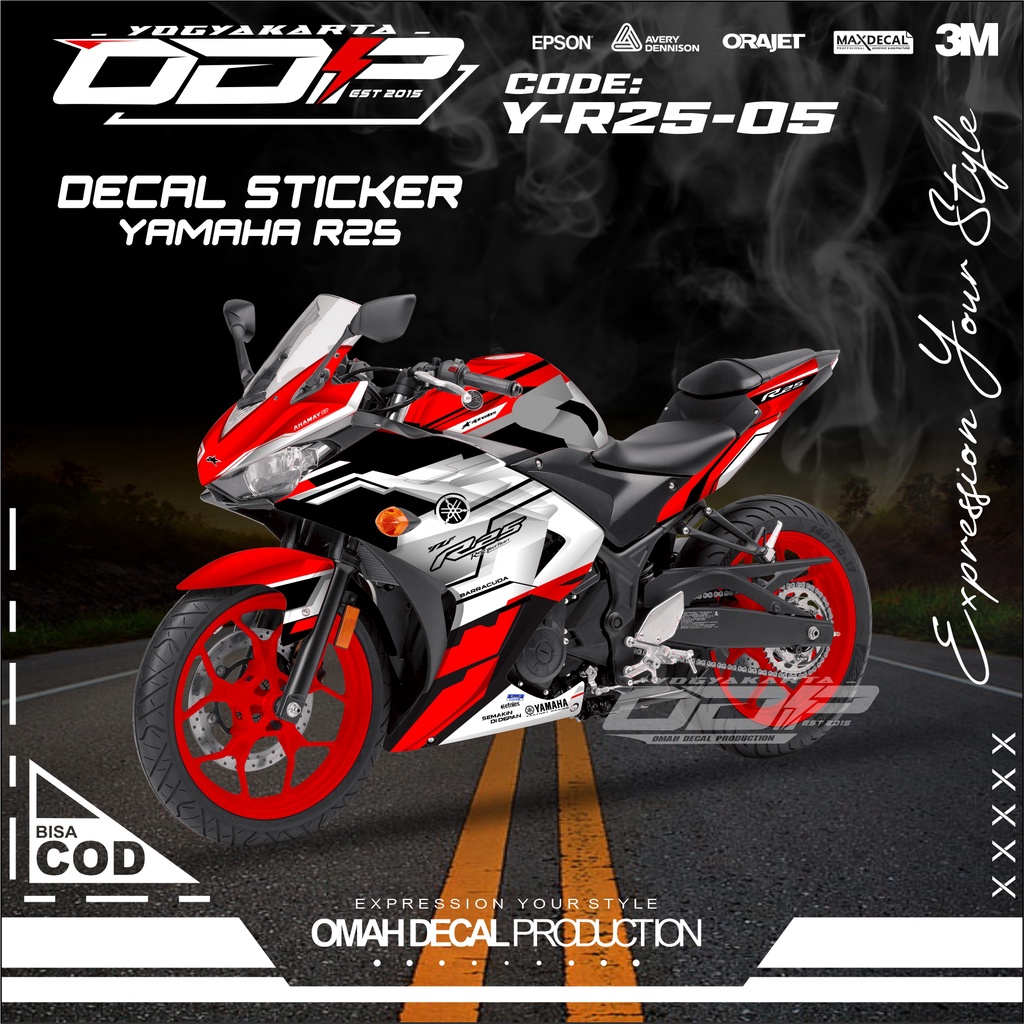 Jual DECAL R25 FULL BODY YAMAHA DEKAL R25 MOTOR YAMAHA MODEL SIMPLE ...