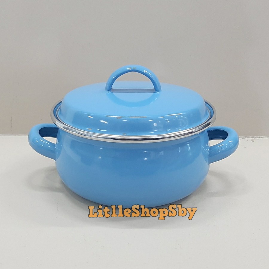 Jual Panci Enamel Kecil Minipot 14cm biru muda | Shopee Indonesia