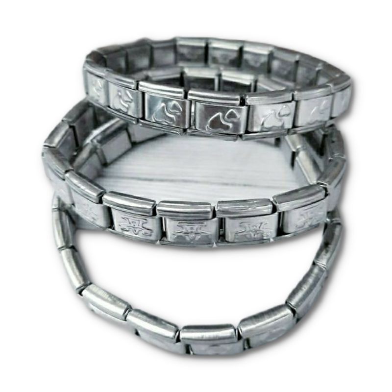Jual gelang pria cowok wanita titanium stainless steel baja putih model ...