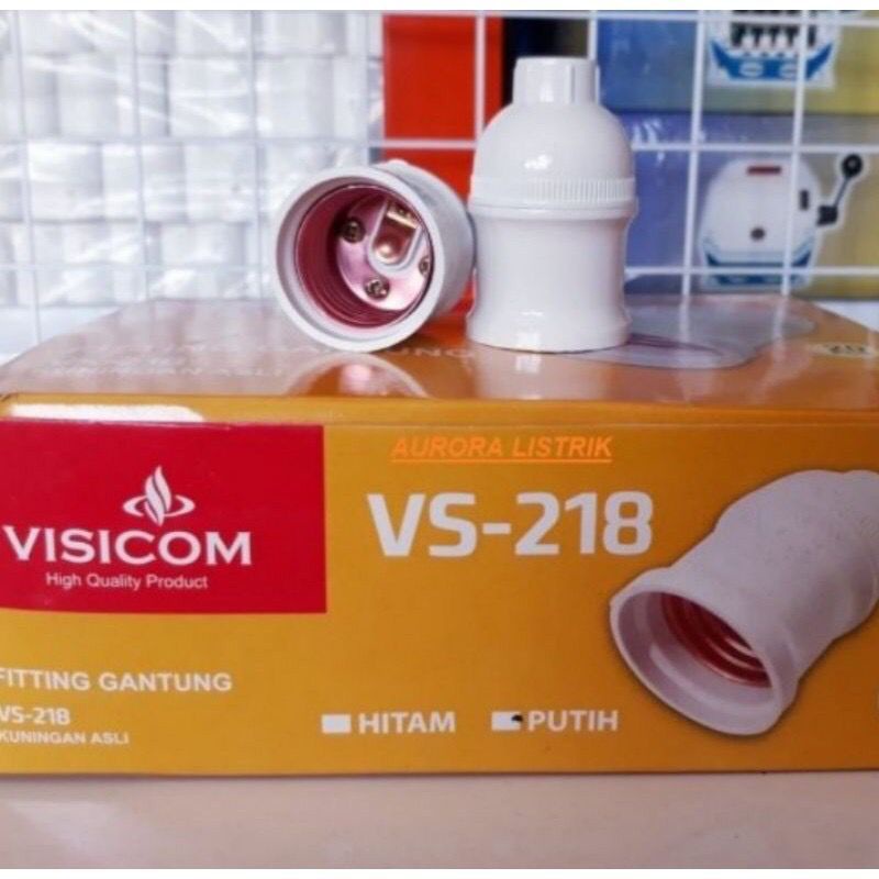 Jual Fitting Gantung Lampu Visicom V 218 SNI Original Asli Tempat Lampu Lamp Holder Putih ...