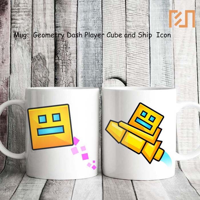 Jual Mug Geometry Dash Player Cube and Ship icon | Shopee Indonesia