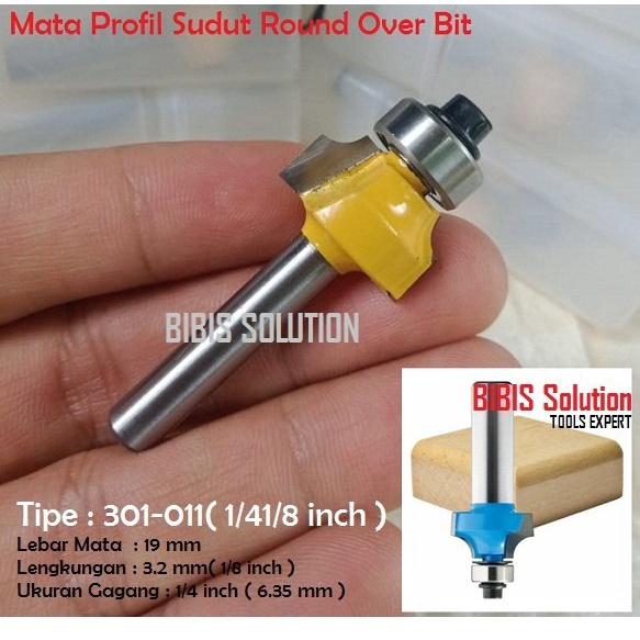 Jual Mata Profil Sudut Lengkungan Sisi Tepi Kayu Round Over Bit Mata ...