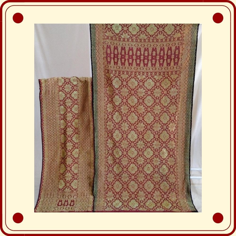 Jual Songket Pash - Kain Songket Tenun Asli Khas Palembang Merah Marun B | Shopee Indonesia