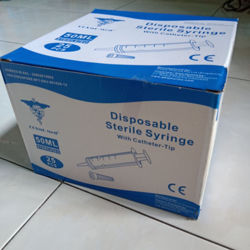Jual (25pcs) (1box) Suntikan, spet, spuit Syringe jumbo 50ml max 60ml ...