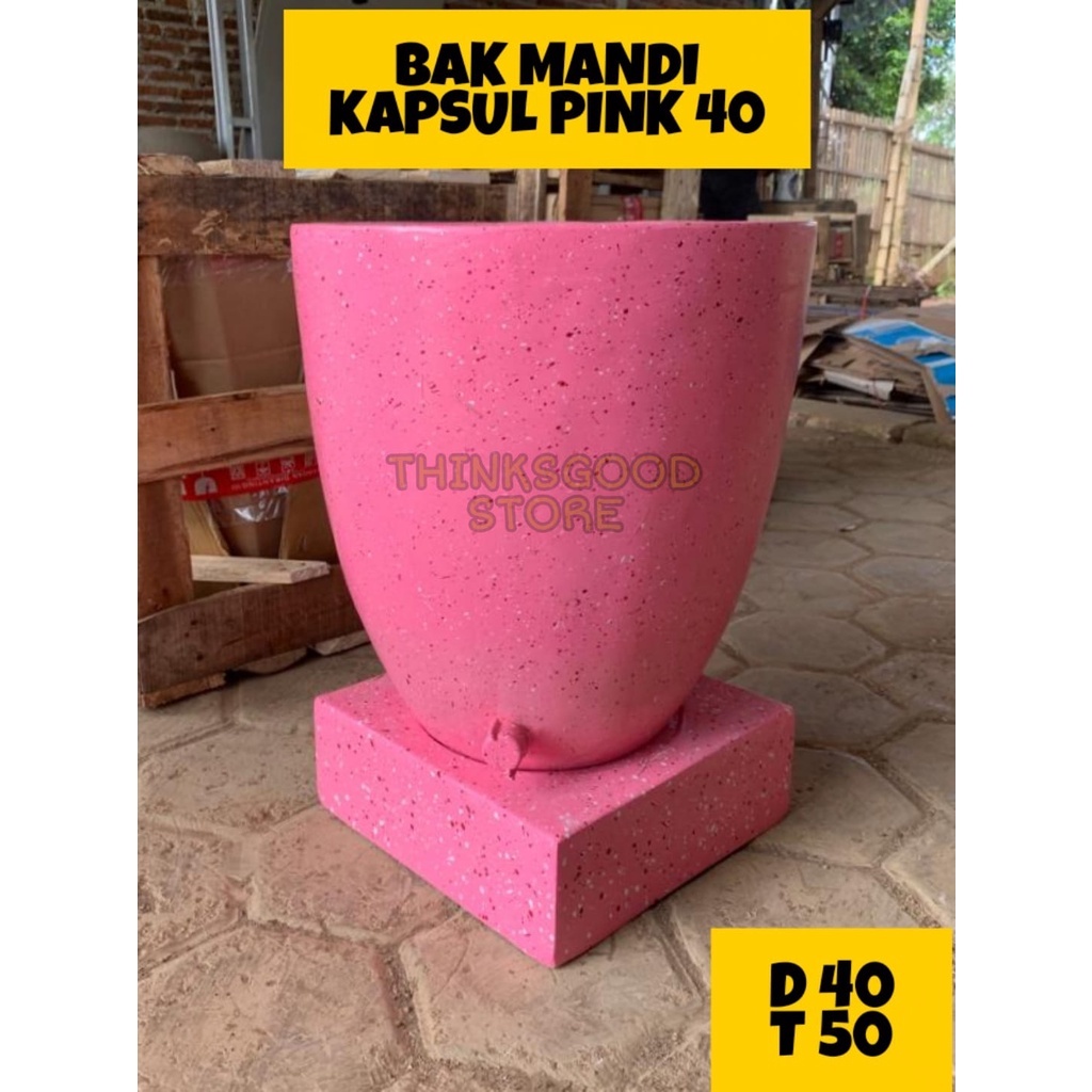Jual BAK MANDI GENTONG AIR MINIMALIS MODEL TERASO CAPSUL PINK TYPE 40 ...