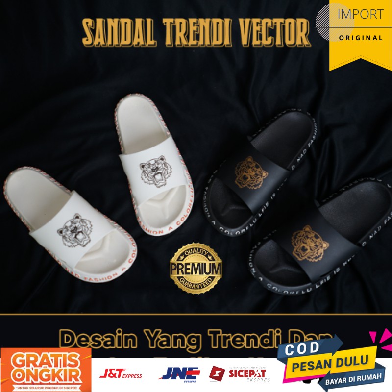 Jual Sandal Karet Keren VECTOR Sendal Pria Casual Kekinian Murah Cowok ...