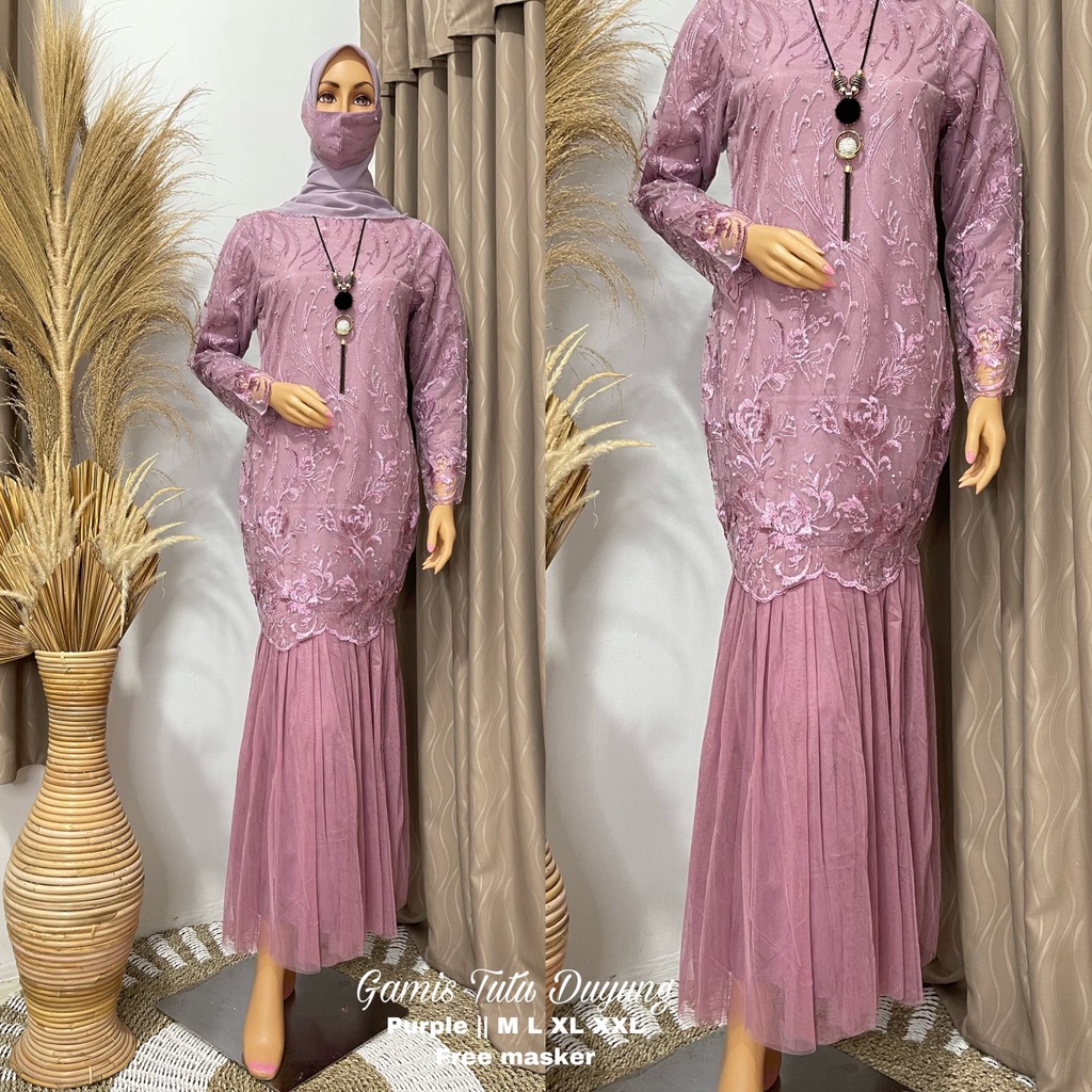 Jual Gamis Tutu Slim / Kebaya Modern / Gamis Lilac / Gamis Pesta Mewah ...