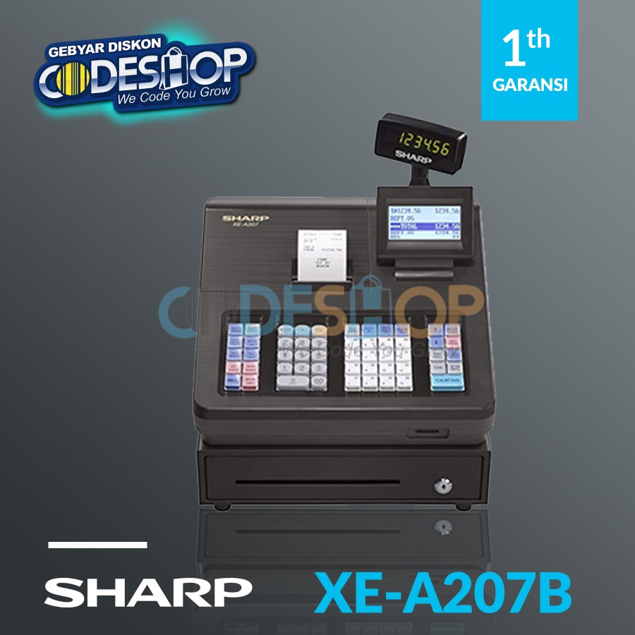 Jual CASH REGISTER SHARP XE-A207B MESIN KASIR MANUAL XEA207B | Shopee Indonesia