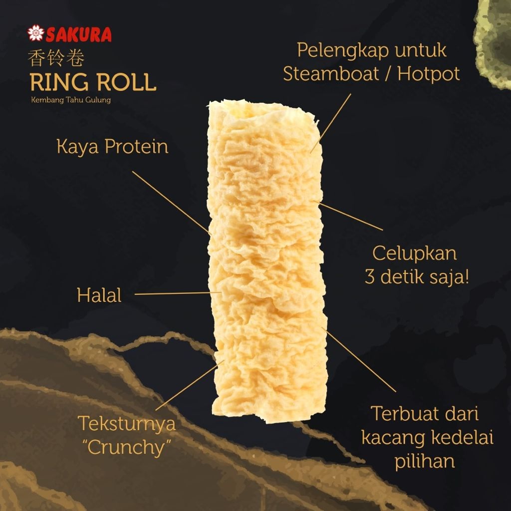 Jual Ring Roll / Sakura Kulit Kembang Tahu Roll - Fried Bean Curd Roll ...
