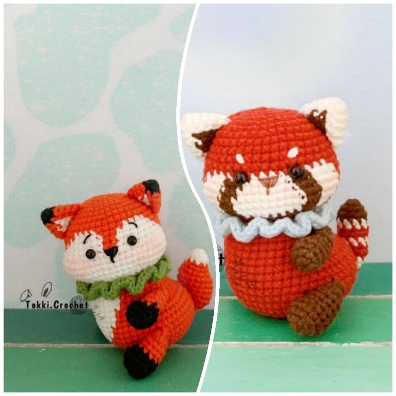 Jual Red panda and fox amigurumi boneka rajut premium | Shopee Indonesia