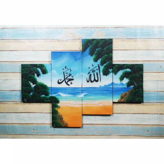 Jual Lukisan tangan kaligrafi dinding pajangan rumah motif pantai cerah ... Jual Lukisan tangan kaligrafi dinding pajangan rumah motif pantai cerah ...