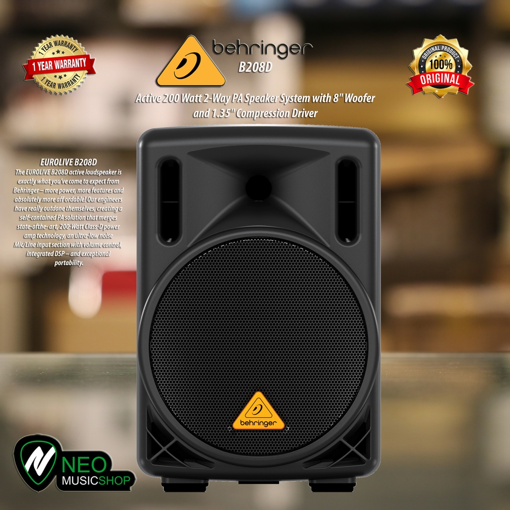 Jual Behringer B208D Active 200 Watt 2-Way PA Speaker System with 8 ...