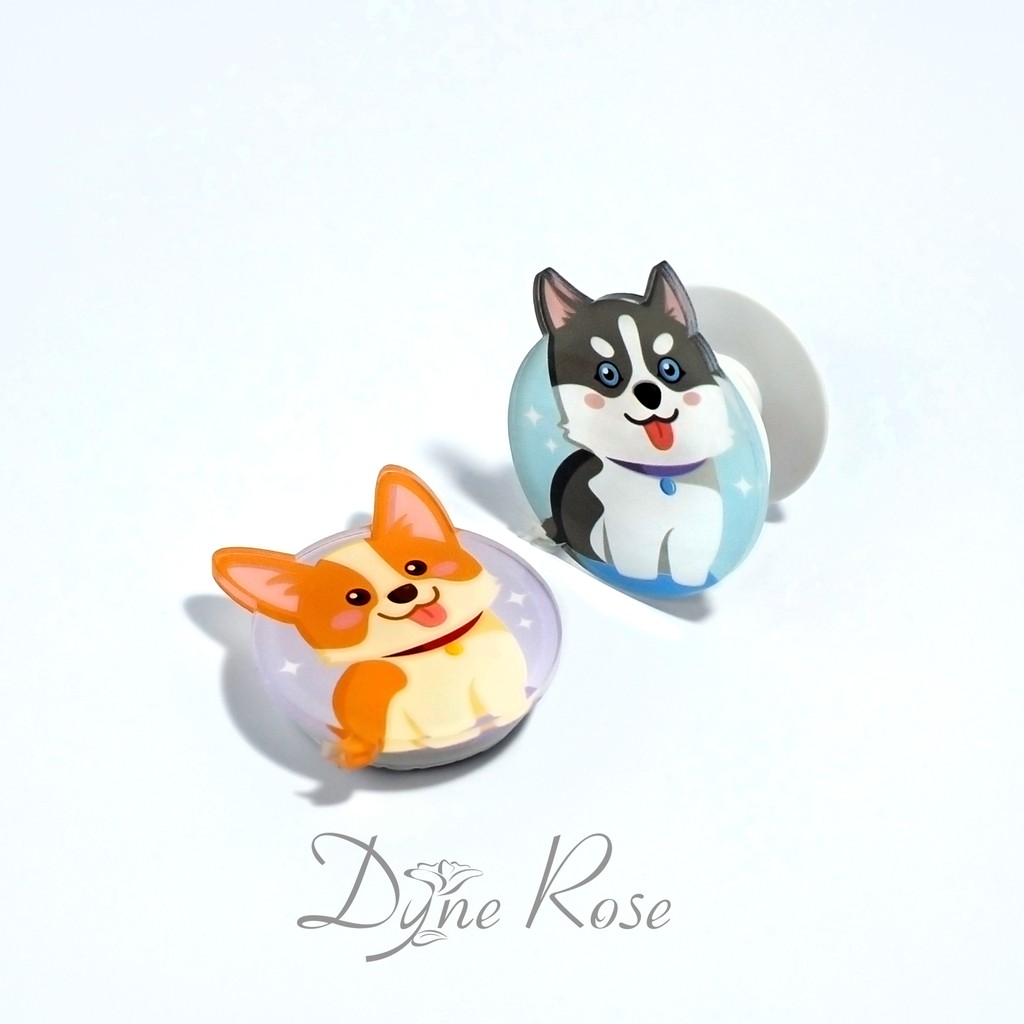 Jual Dog Popsocket / Husky and Corgi Griptok / Cute Phone Holder ...