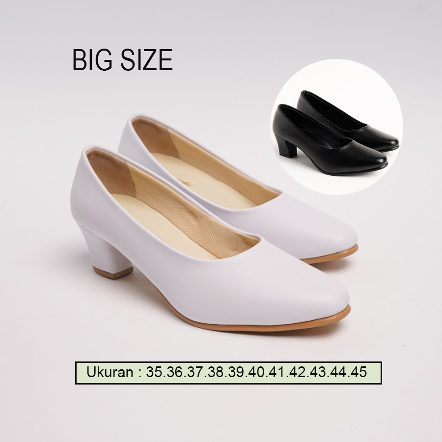 Jual Sepatu Wanita Pantofel Putih Big Size 35-45 / Sepatu Perawat ...