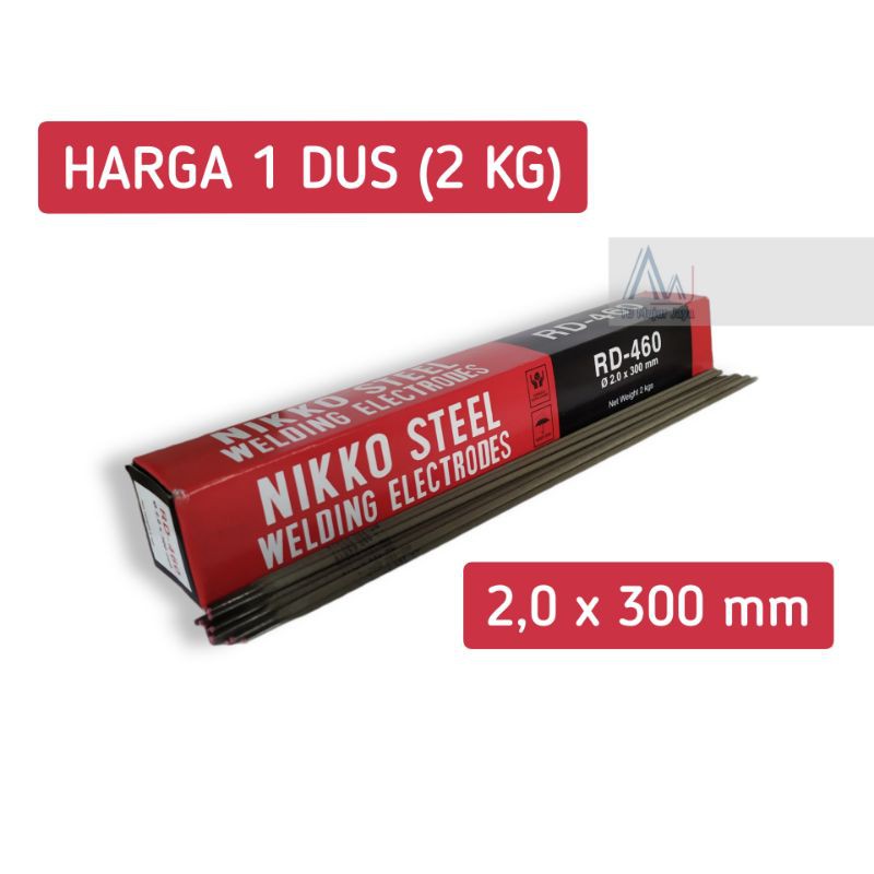 Jual Nikko Steel Welding Electrodes Kawat Las RD-460 2 mm 1 dus 2 kg | Shopee Indonesia