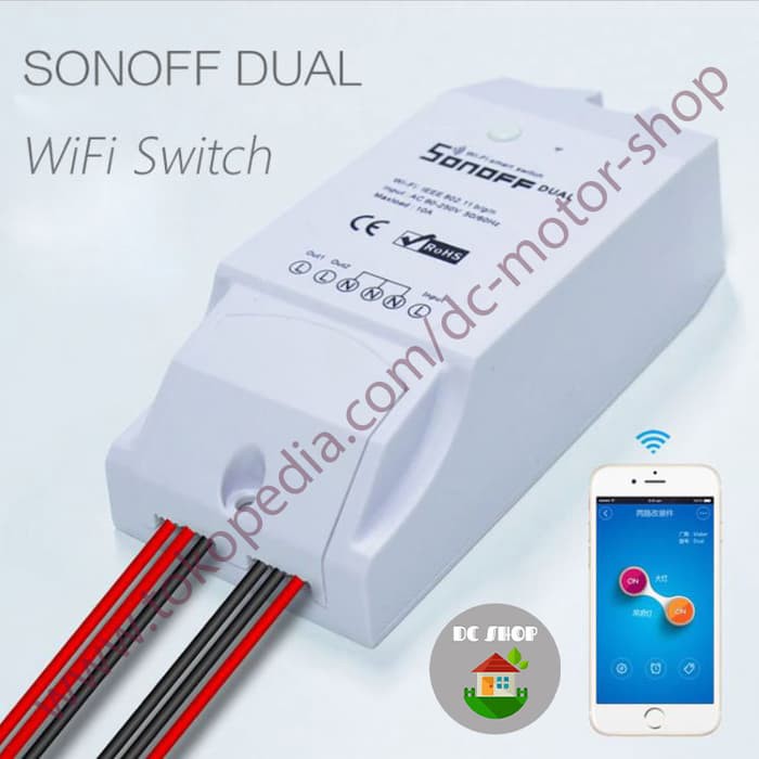 Jual Saklar Broco - Saklar - Perlengkapan Listrik Sonoff Dual Wifi ...