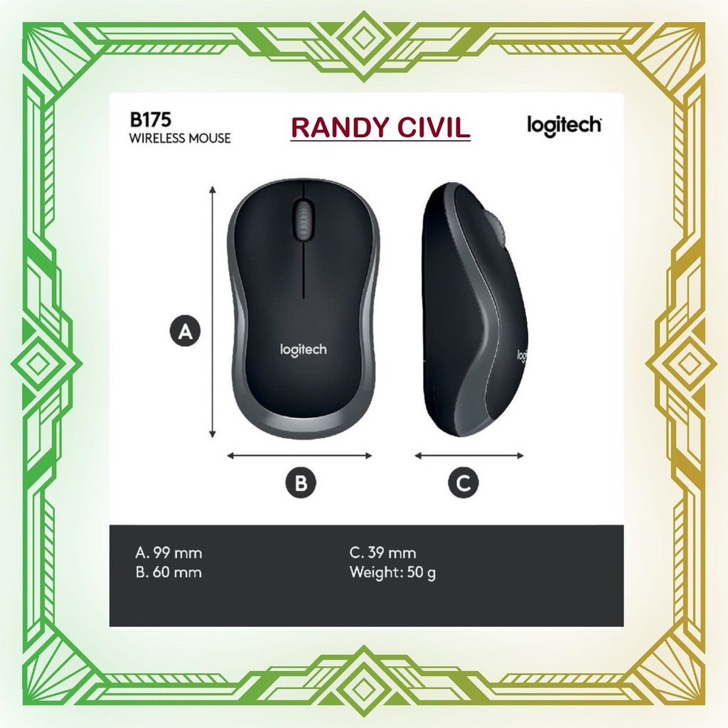 Jual Mouse Wireless B175 Logitech (Original 100% & Resmi) | Shopee Indonesia