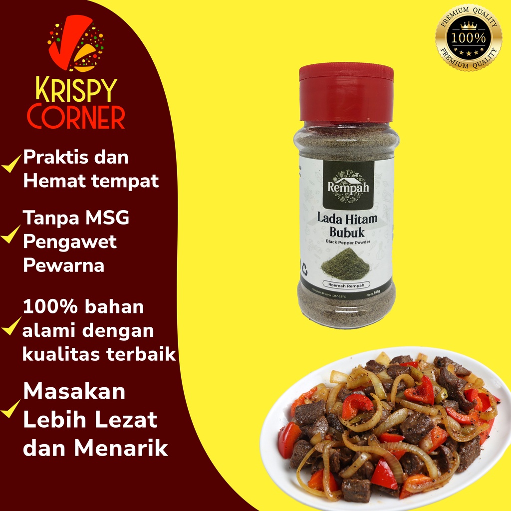 Jual Lada hitam Bubuk / Bumbu Merica Hitam Bubuk Penyedap Rasa Masakan ...