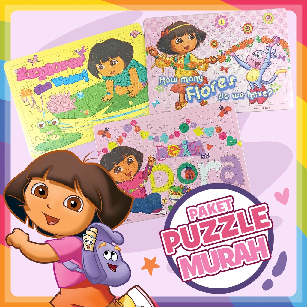 Jual Paket Puzzle Dora Large 3 Buah Puzzle Dora The Explorer | Shopee ...