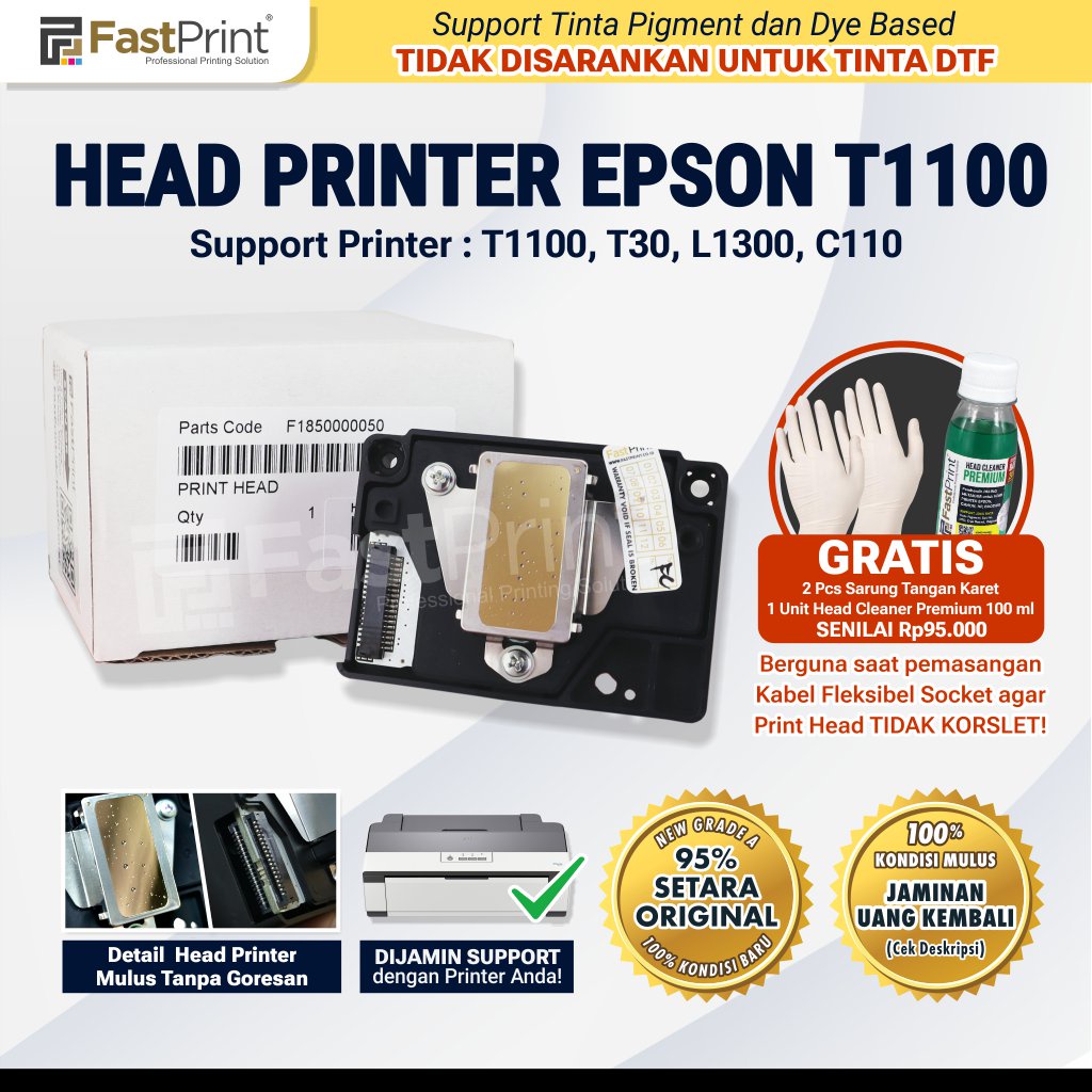 Jual Print Head Printer Epson T1100 L1300 New Grade A | Shopee Indonesia