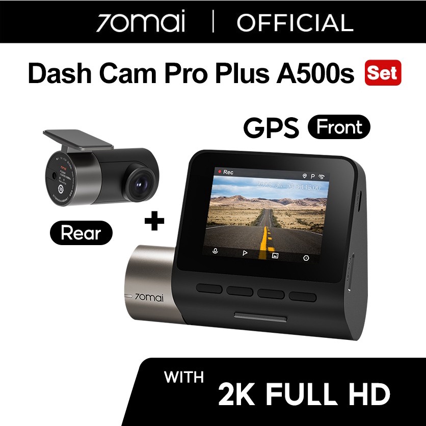 Jual 70MAI DashCam Pro Plus A500S Set (Front + Rear) GPS + Adas ...