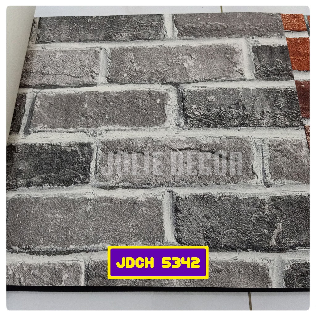 Jual Wallpaper Dinding Vinyl Motif Bata Industrial Abu-Abu | Shopee ...