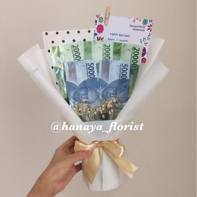Jual Small Standing Money Bouquet / Bucket Buket Bunga Uang Asli ...