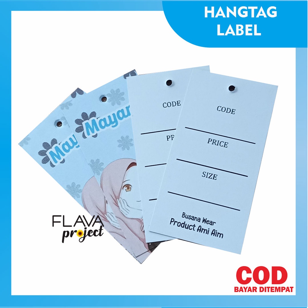 Jual Cetak Hangtag 2 sisi I label baju I label hang tag I Tag I label ...