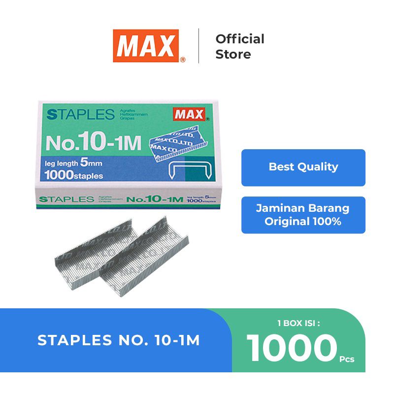 Jual Isi Staples Max No.10-1M ( 1pak/20kotak ) | Shopee Indonesia