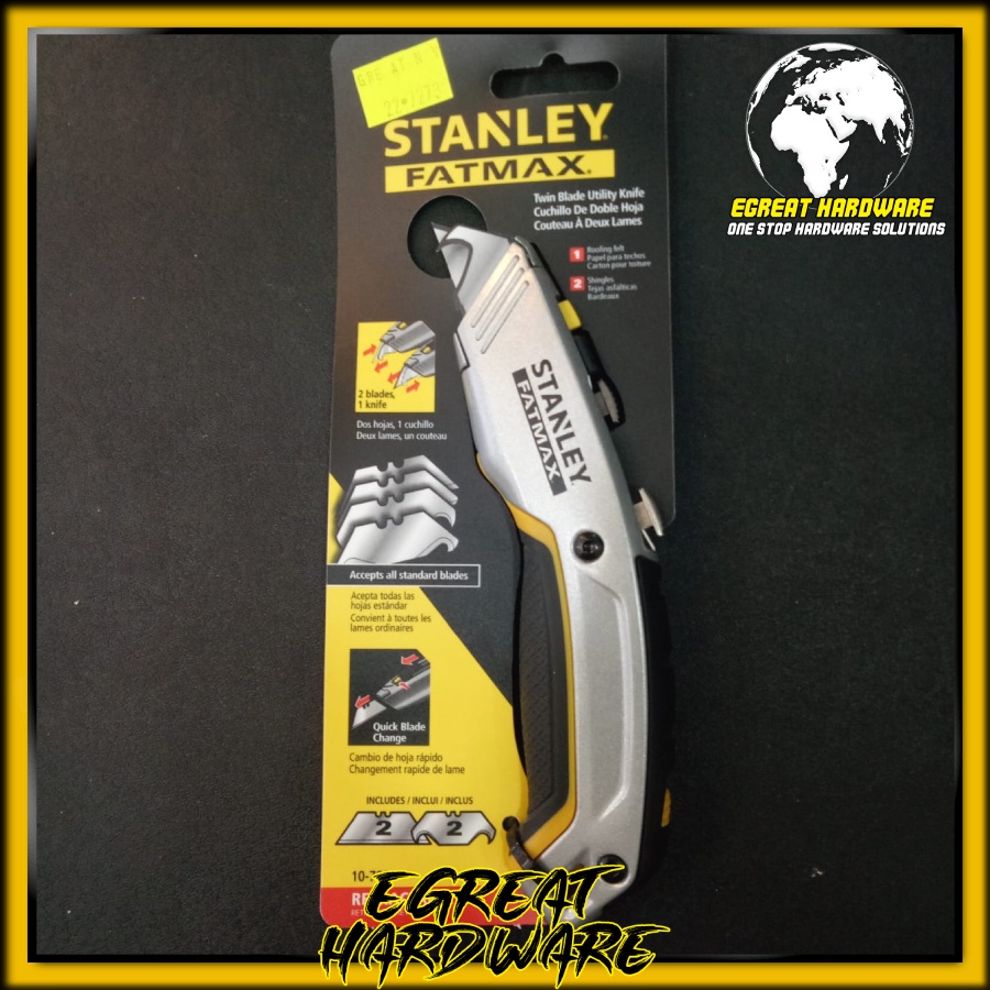 Jual Pisau Utility Stanley 10-789 Knife Twin Blade Xtreme 175mm ...