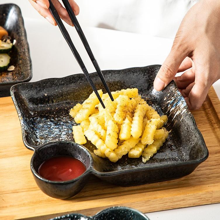 Jual Snack Plate with sauce dish/Piring keramik dengan sauce dish sal ...