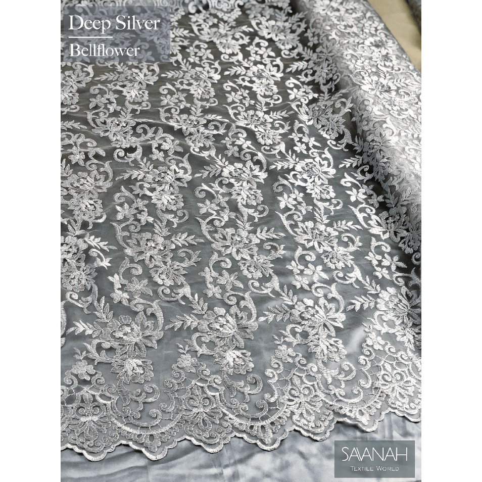 Jual 1/2 meter Bahan Kain Brokat / Brukat Warna Deep Silver | Shopee ...