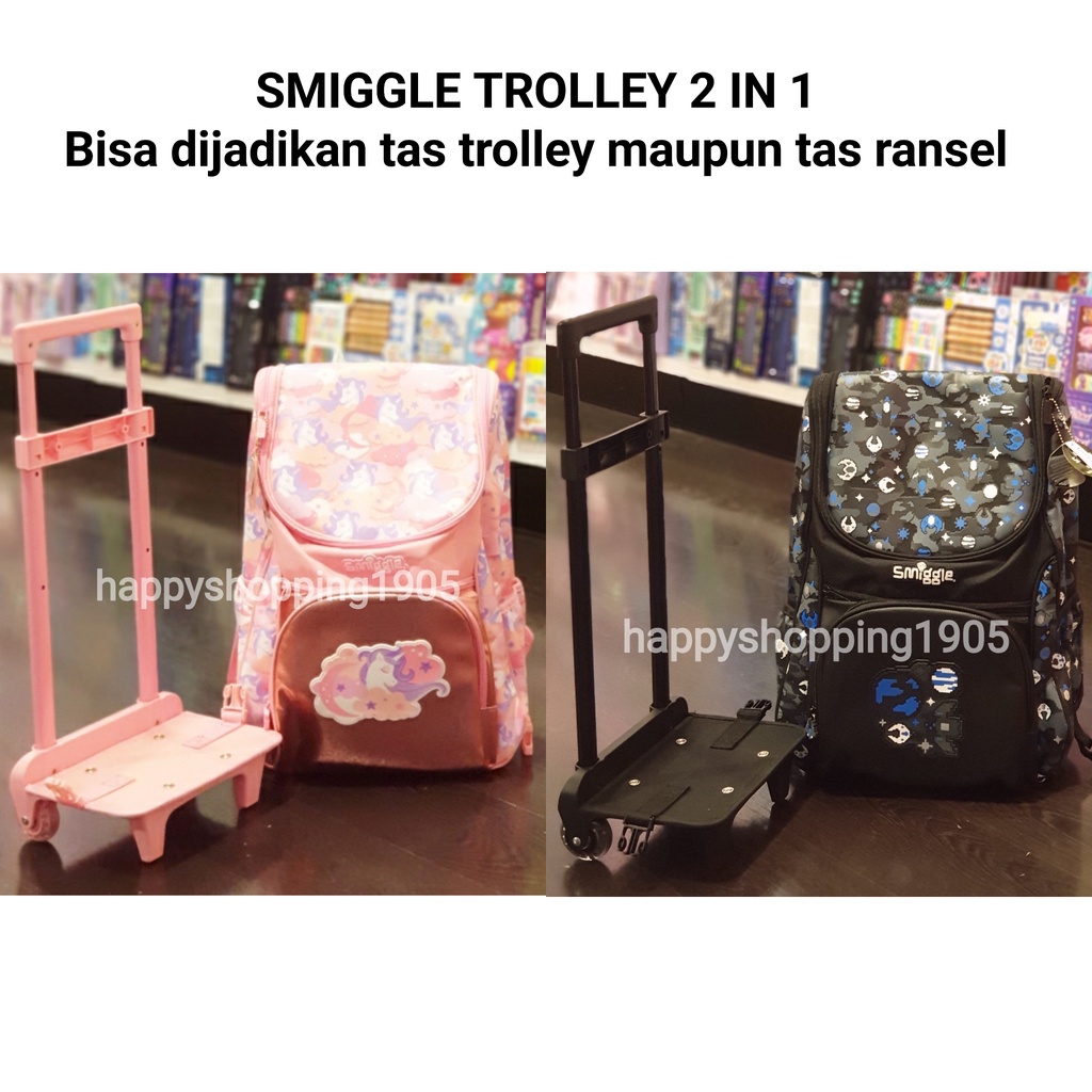 Jual Smiggle Trolley Backpack 2in1 With Light Up Wheels - Smiggle ...