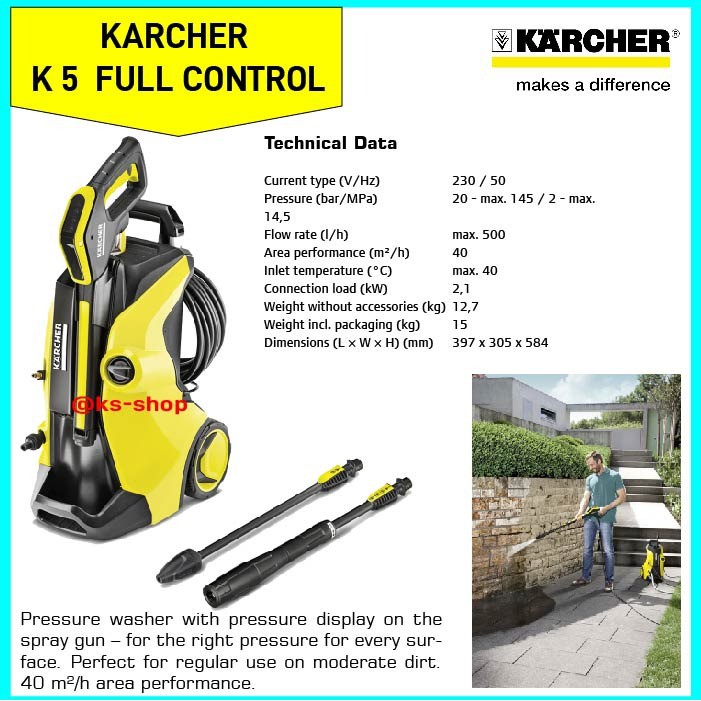 Jual Karcher High Pressure Washer K 5 Full Control 2100 Watt | K 5 ...