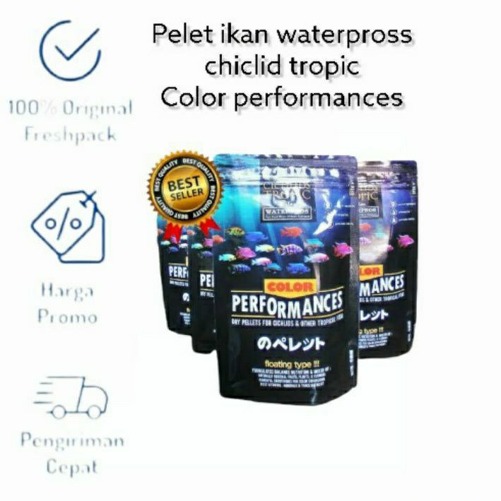 Jual PELET IKAN WATERPROS PUMP COLOR PERFOMANCE 75GRAM PAKAN CICHLID | Shopee Indonesia