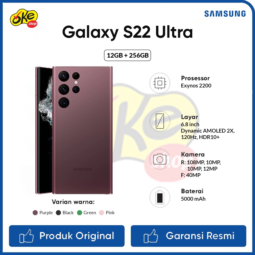 Jual Samsung Galaxy S22 Ultra 5G Smartphone (12GB / 256GB) | Shopee Indonesia
