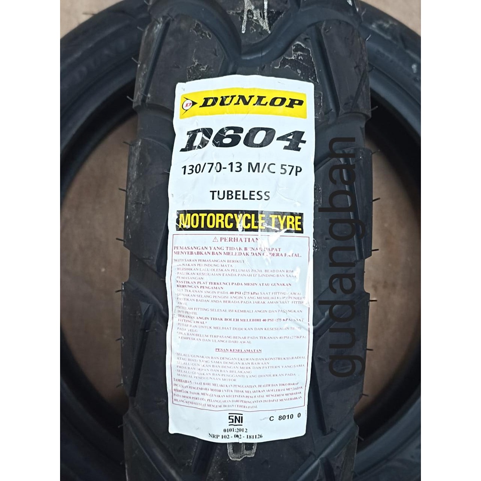 Jual Dunlop D604 130 70 13 Dual purpose Semi Trail Ban motor ADV Nmax ...