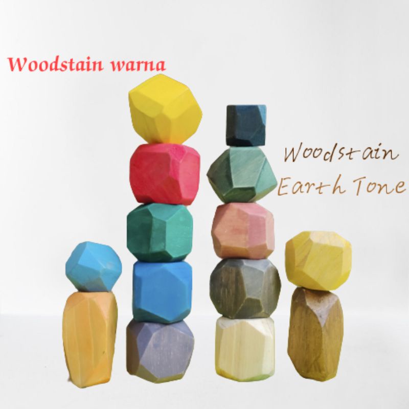 Jual Nobie Balok Batu (mainan kayu edukasi/open ended Toys) | Shopee ...