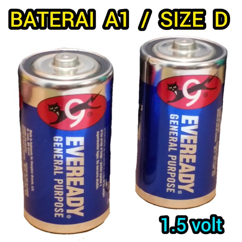 Jual BATERAI A1 EVEREADY BATERAI SIZE D EVEREADY BATERAI BULAT BESAR ...