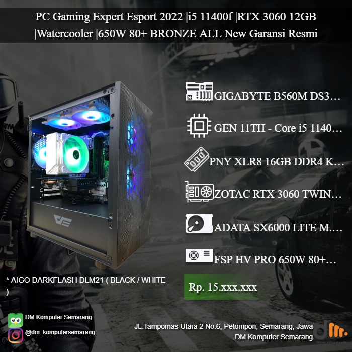 Jual PC Gaming Expert Esport 2022 i5 11400f RTX 3060 12GB Watercooler ...