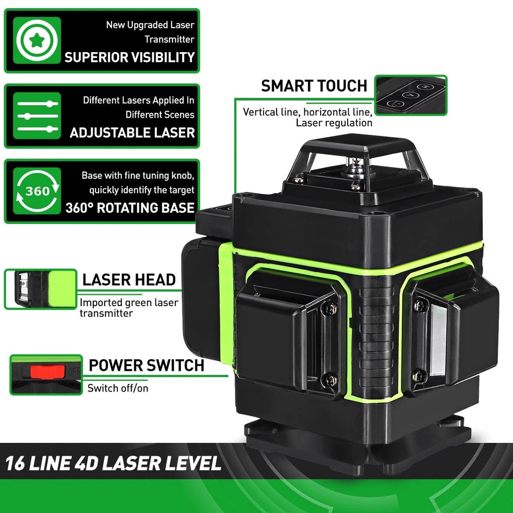 Jual Hilda Laser Level 16 Lines Mesin Self Leveling Laser Sinar Hijau ...
