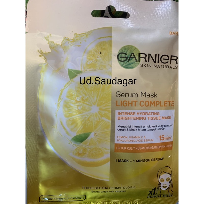 Jual Masker Garnier Tissue Serum mask ekstrak lemon | Shopee Indonesia