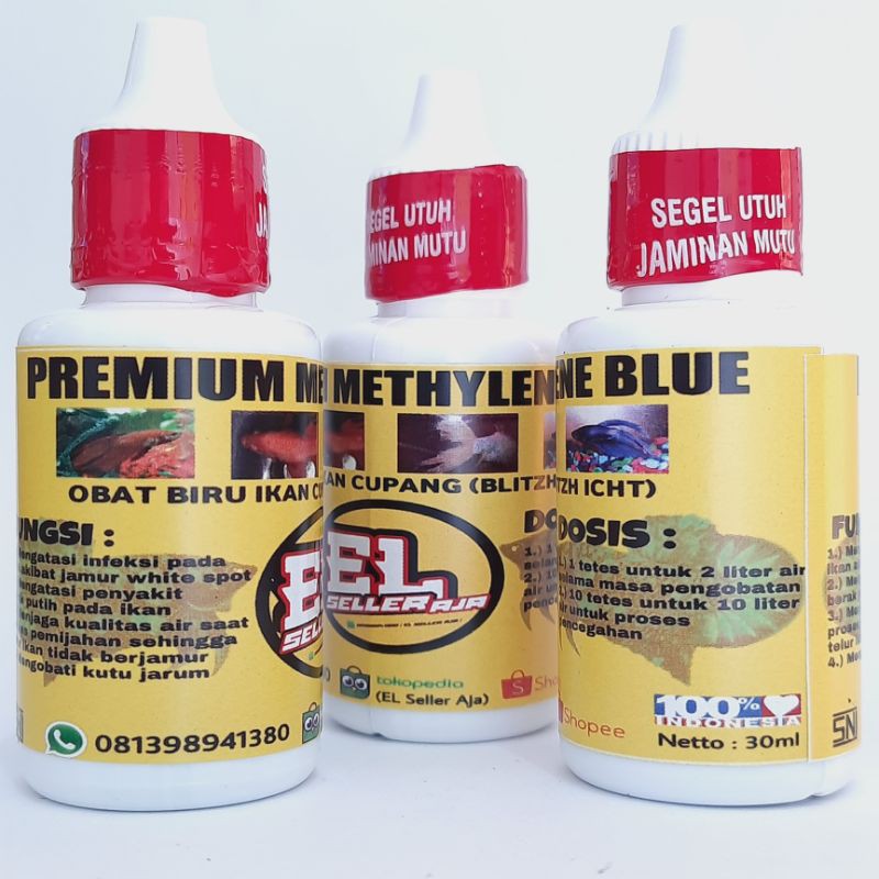 Jual methylene blue blitz icht obat biru ikan cupang anti white spot obat jamur parasit ikan ...
