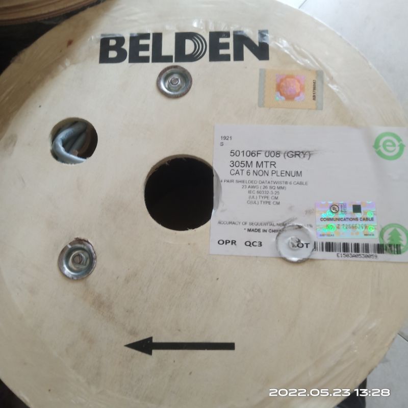 Jual KABEL STP Cat 6 PN 50106F GRAY BELDEN ORIGINAL 1 Roll | Shopee ...
