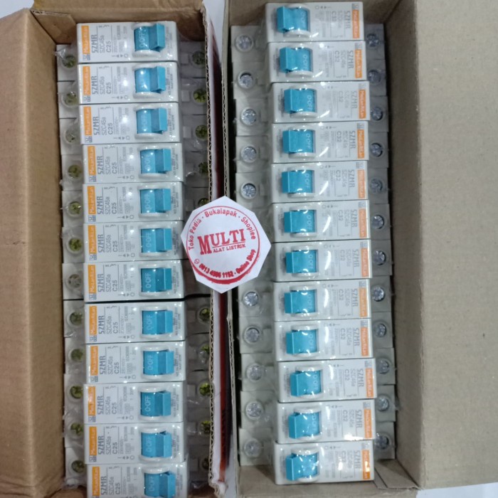 Jual MCB SZ MR 25A 32A AMPER PEMUTUS ALIRAN LISTRIK SNI SPLN MCB PLN mcdb szmr saklar pln ...