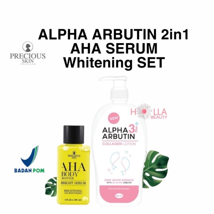Jual Precious Skin Alpha Arbutin 2 In 1 AHA Serum Booster Set / Lotion ...