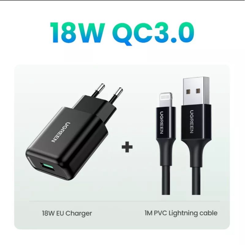 Jual Ugreen 70273 10133 Charger iPhone 18Watt with Kabel Usb Lightning ...