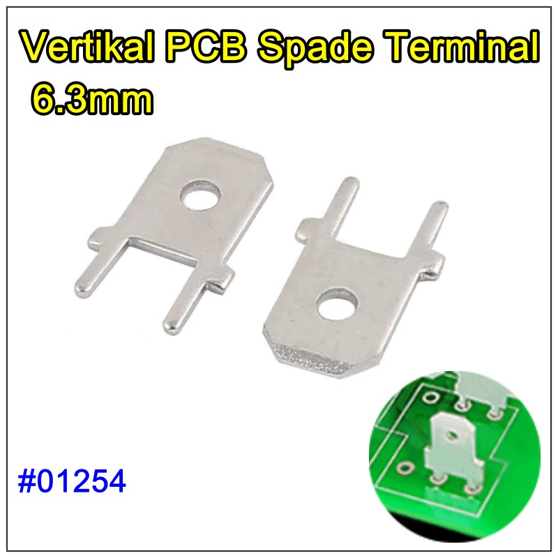 Jual 10 Pcs PCB Spade Terminal Male 6.3mm 4.8mm Vertikal konektor Cucuk ...