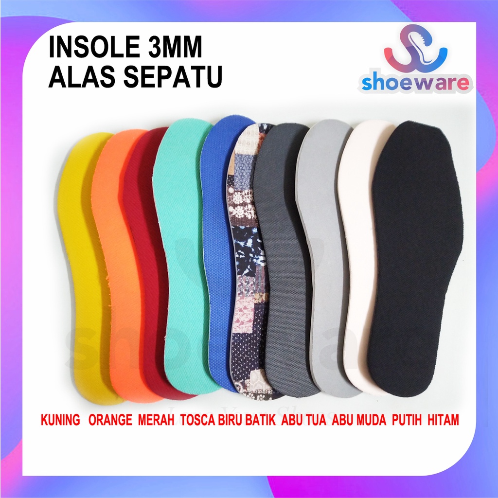 Jual insole matras dalam sepatu/ alas sepatu sol insol warna | Shopee ...