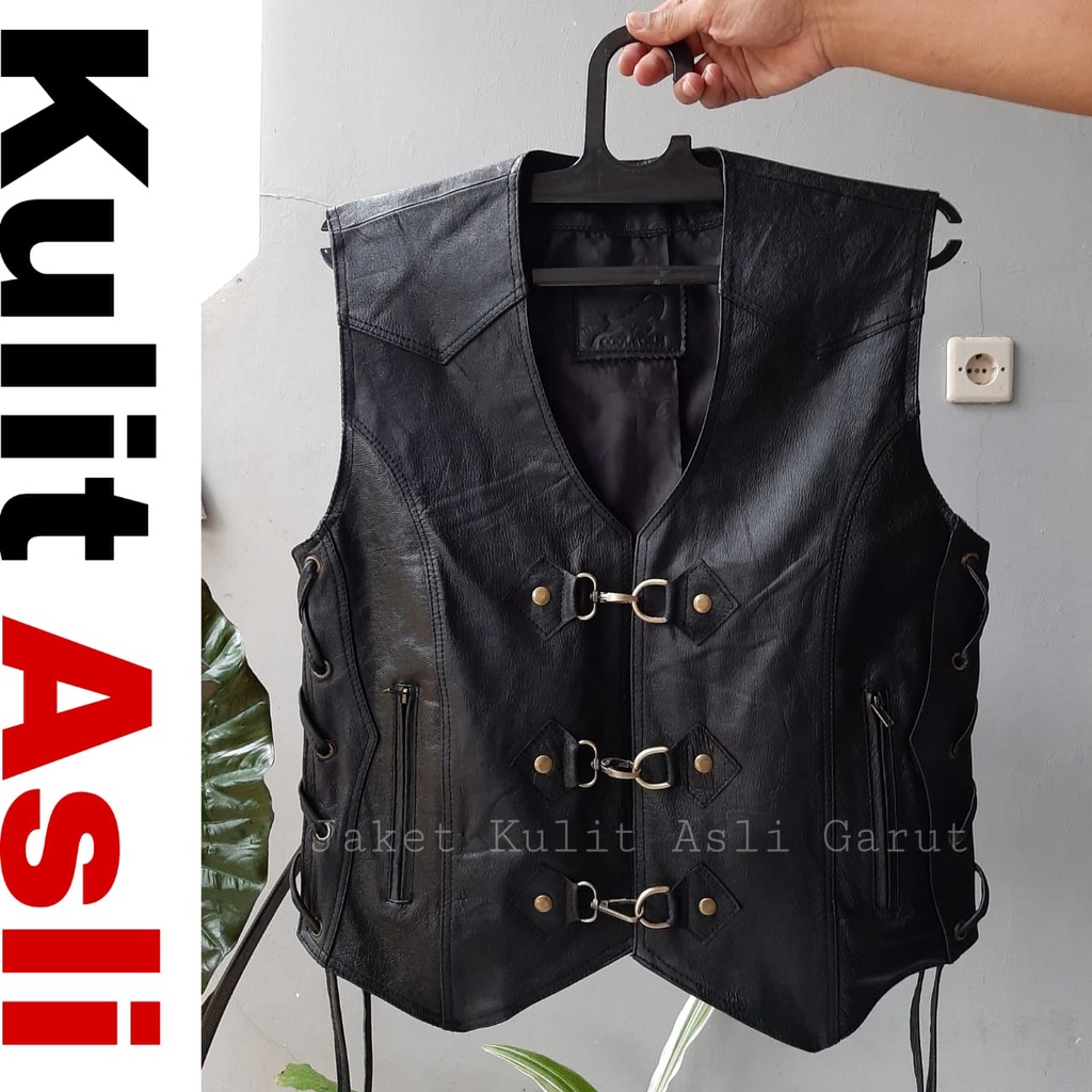 Jual Rompi Kulit Asli Bikers Rompi Pria Club Vest Keren Original Kulit ...